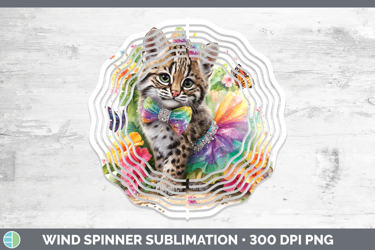 Wild Cats Rainbow Summer Geoffroys Cat Wind Spinner Sublimat