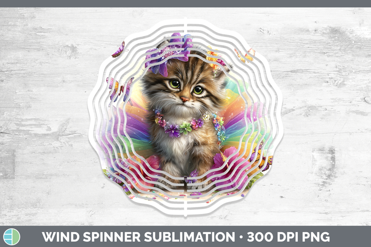 Wild Cats Rainbow Summer Pallas Cat Wind Spinner Sublimation