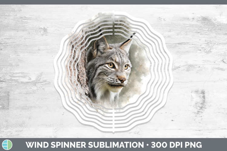 Canada Lynx Wild Cats Tree Peek Wind Spinner Sublimation Des