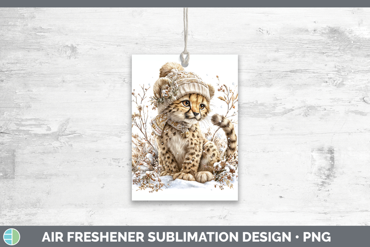 Cheetah Wild Cats Winter Knit Hat Air Freshener Sublimation