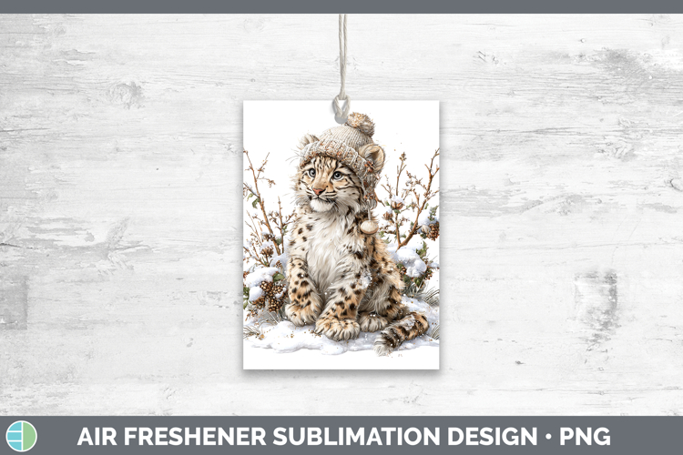 Leopard Snow Wild Cats Winter Knit Hat Air Freshener Sublima