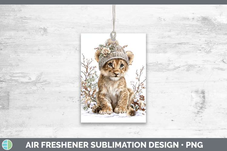 Lion Wild Cats Winter Knit Hat Air Freshener Sublimation Des