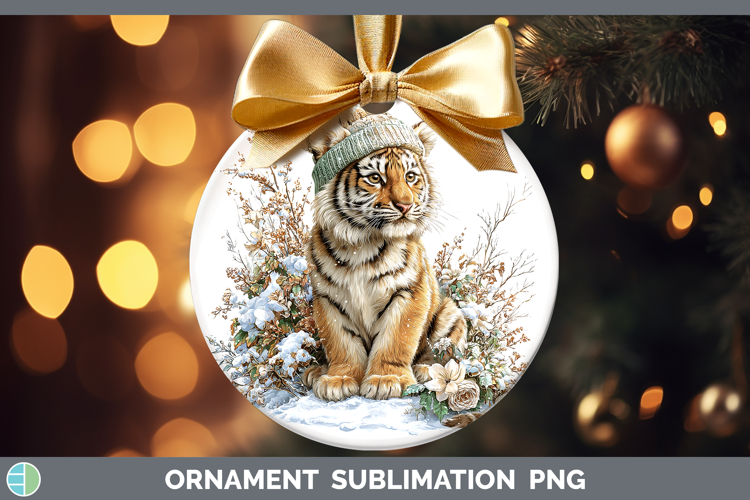 Tiger Wild Cats Winter Knit Hat Ornament Sublimation Design
