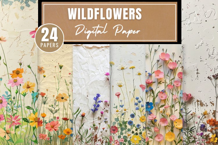 Wildflowers Digital Paper Bundle