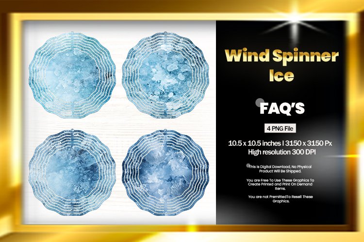 Ice Wind Spinner Sublimation Design - 04 Variations