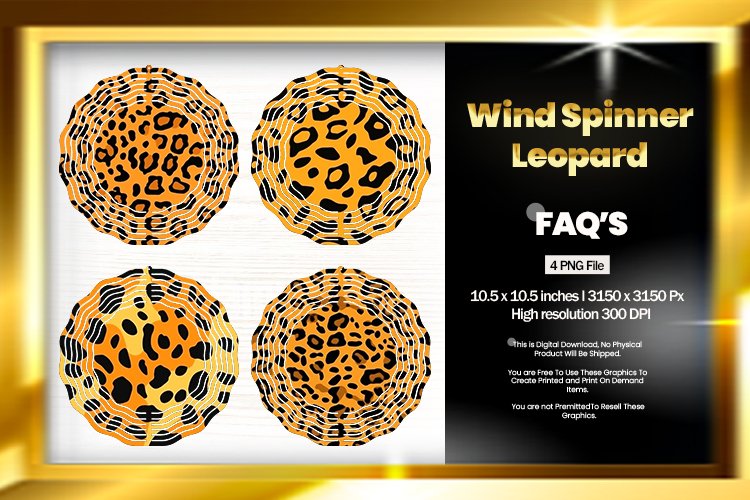 Leopard Wind Spinner Sublimation Design - 04 (4637961)