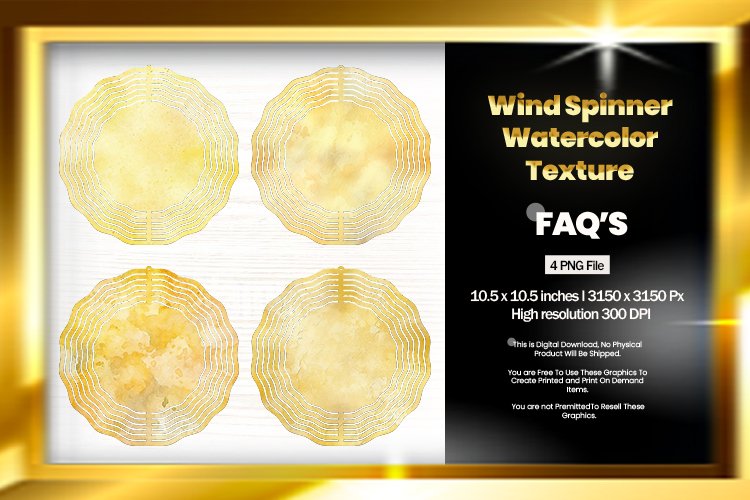 Watercolor Texture Wind Spinner Sublimation Design (4644412)