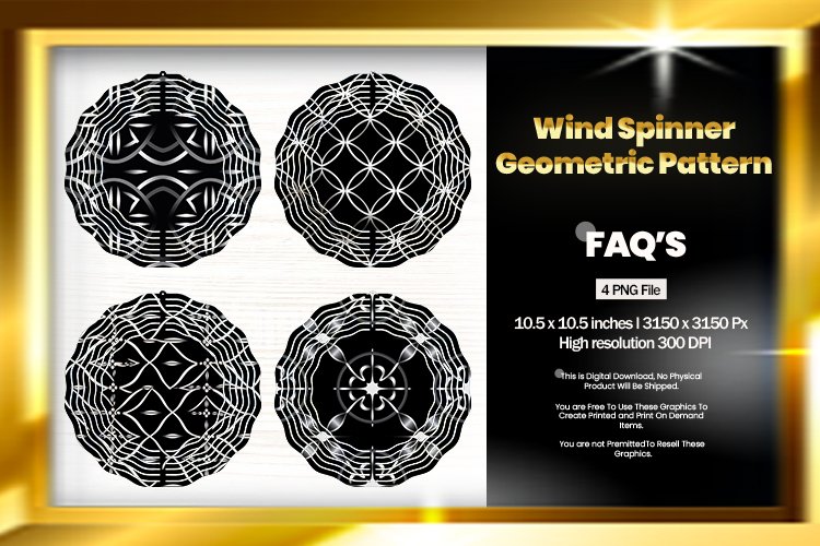 Geometric Wind Spinner Sublimation Design - 04 Variations