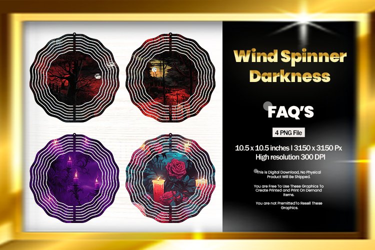 Darkness Wind Spinner Sublimation Design - 04 Variations
