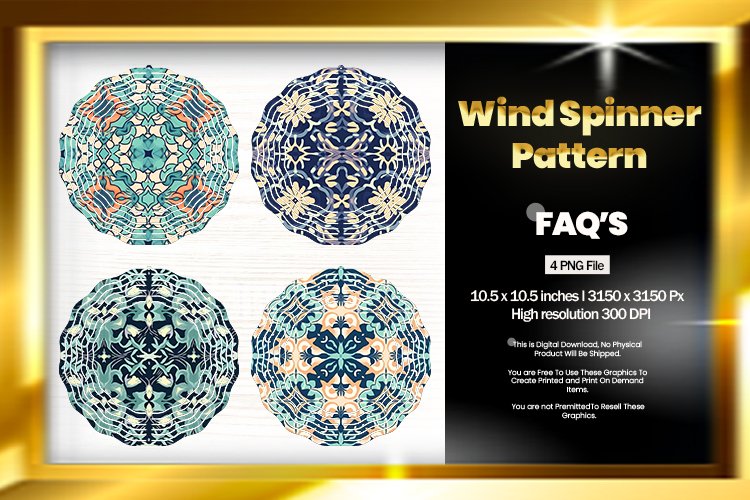 Pattern Wind Spinner Sublimation Design - 04 (4638171)