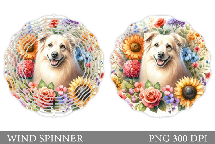 Cute Dog Wind Spinner Design. Dog Flowers Wind (5139934)