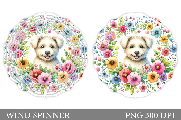 Cute Dog Wind Spinner Design. Dog Flowers Wind (5139935)