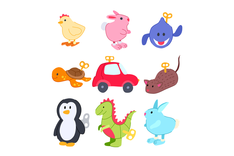 wind up toy set cartoon