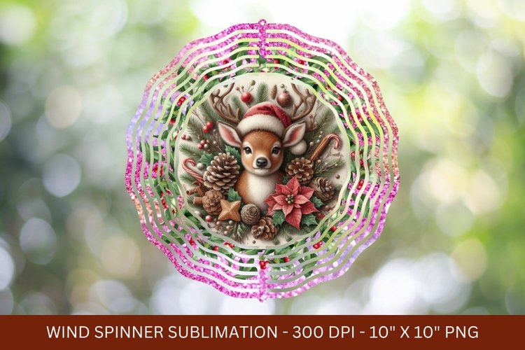 reindeer christmas wind spinner png sublimation (4848152)