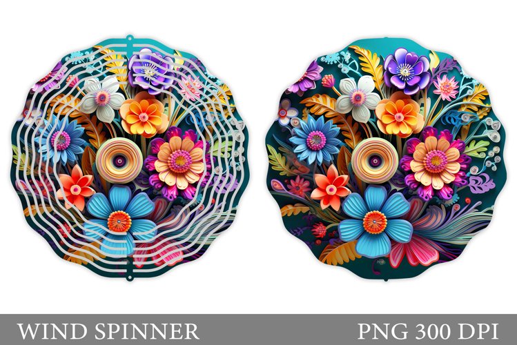 3D Flowers Wind Spinner. 3D Floral Wind Spinner (5008896)