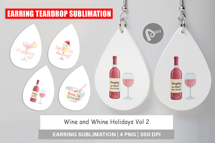 Teardrop earrings sublimation designs bundle
