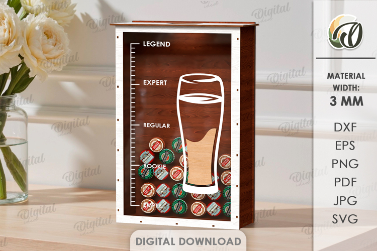 Beer Cork Box Laser Cut. Beer Cork Holder. Storage Box SVG