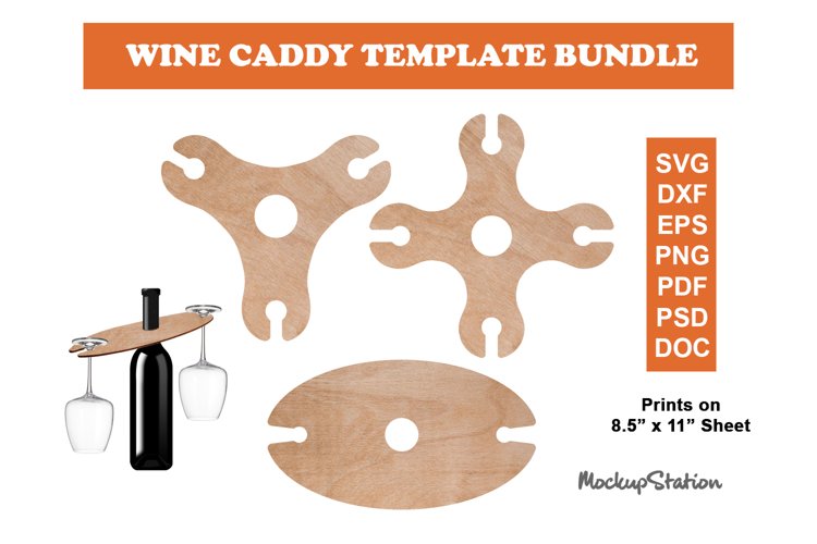 Wine Caddy Template Wine Glass Holder SVG For Laser