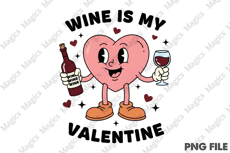 Wine Valentine PNG, Valentines Day