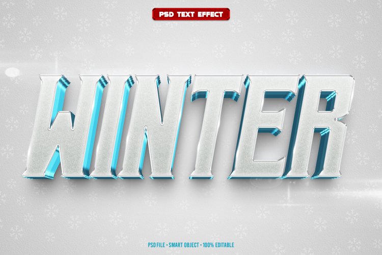 Winter 3D editable text effect