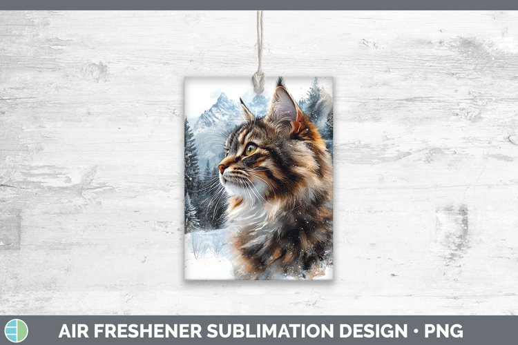 Winter Cats Maine Coon Cat Air Freshener Sublimation Car Fre