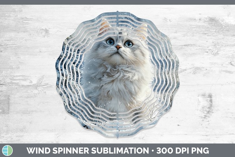 Winter Cats Persian Cat Wind Spinner Sublimation Spinner Des