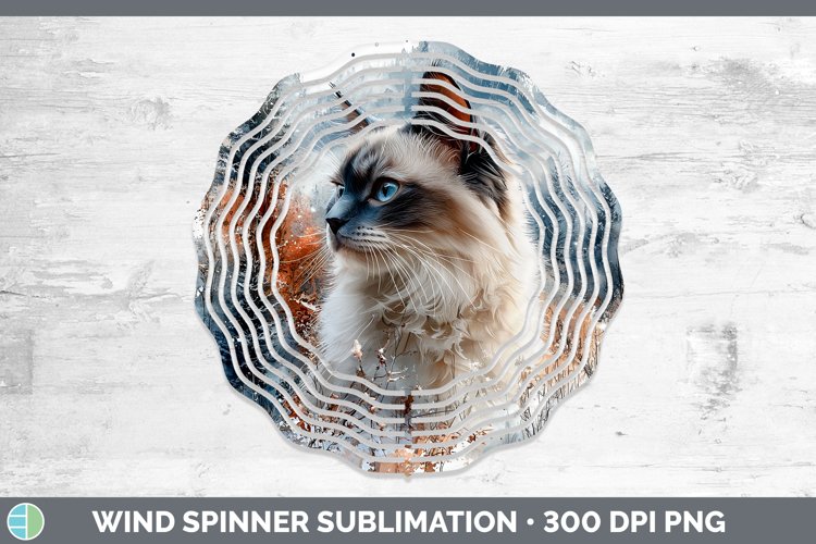 Winter Cats Siamese Cat Wind Spinner Sublimation Spinner Des
