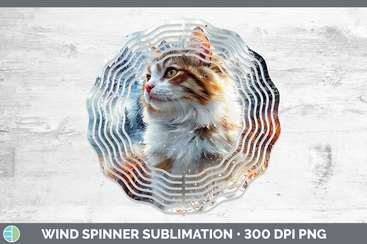 Winter Cats Siberian Cat Wind Spinner Sublimation Spinner De