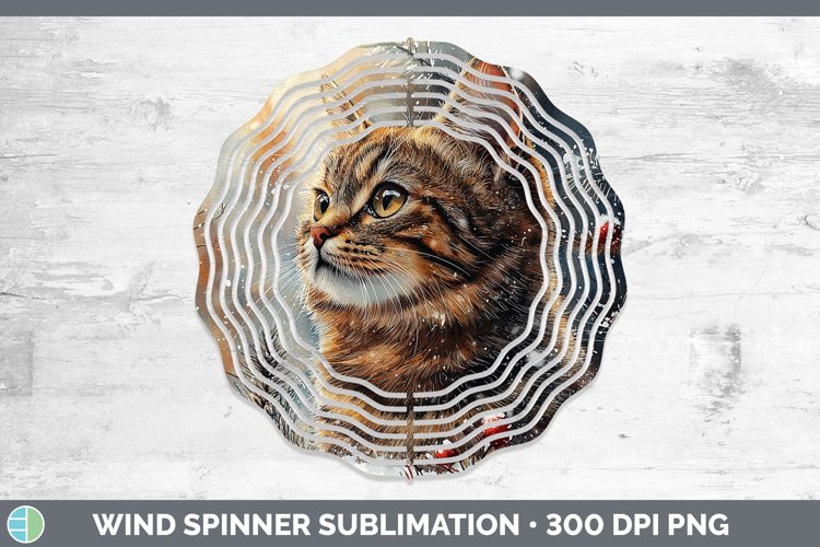 Winter Cats Tabby Cat Wind Spinner Sublimation Spinner Desig