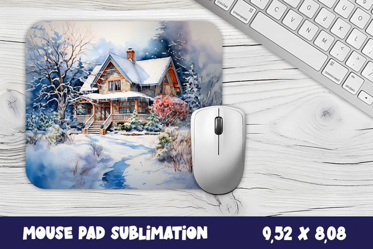 Christmas mouse pad winter/village sublimation (2839031)