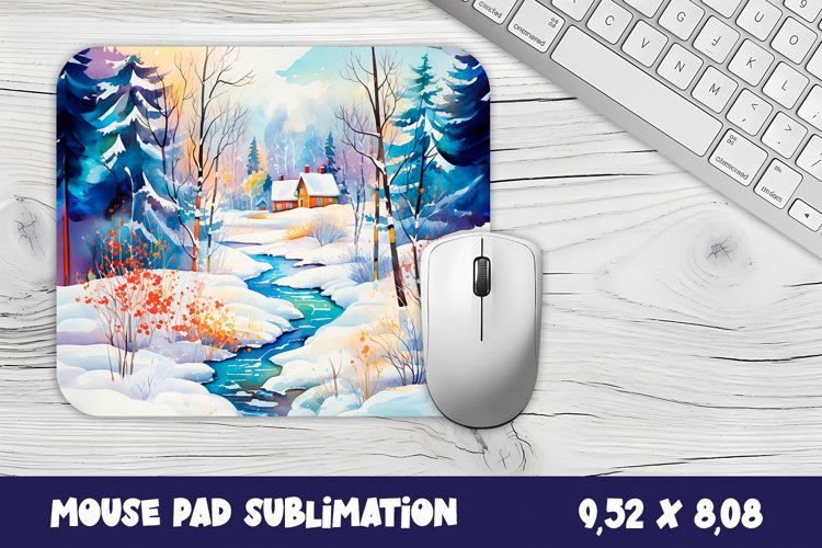 Winter forest mouse pad winter/village sublimation (2839518)