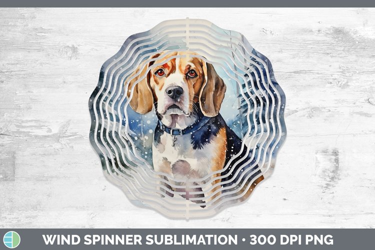 Winter Dogs Beagle Wind Spinner Sublimation Spinner Designs