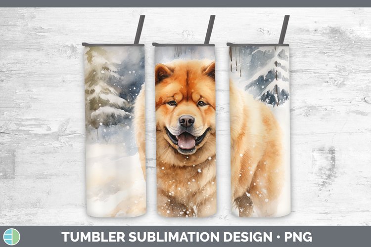 Winter Dogs Chow Chow Tumbler Sublimation 20 oz Skinny Tumbl