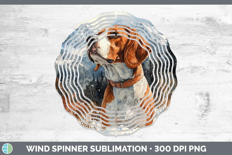 Winter Dogs English Coonhound Dog Wind Spinner Sublimation S