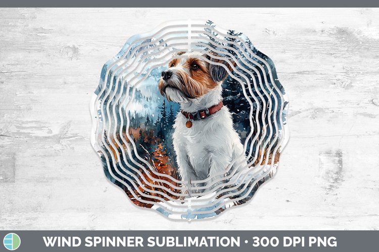 Winter Dogs Fox Terrier Dog Wind Spinner Sublimation Spinner