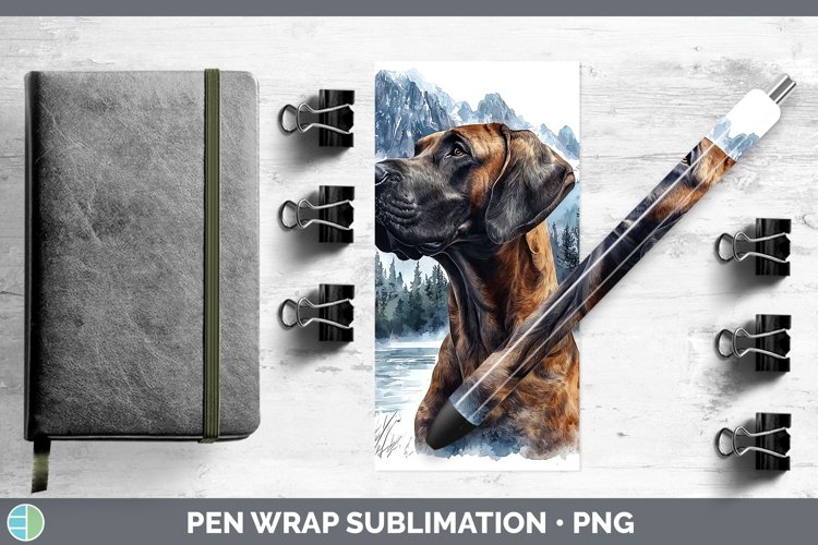 Winter Dogs Great Dane Pen Wrap Sublimation Epoxy Pen Design