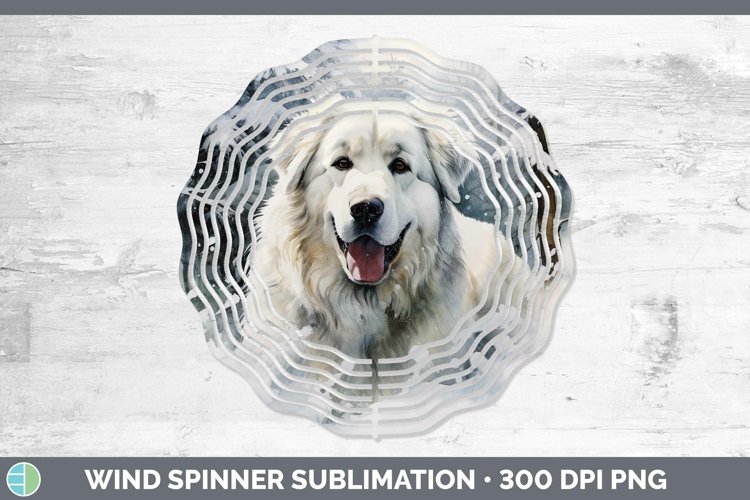 Winter Dogs Great Pyrenees Wind Spinner Sublimation Spinner