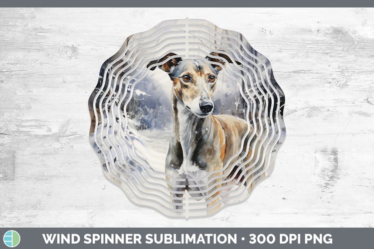 Winter Dogs Greyhound Wind Spinner Sublimation Spinner Desig