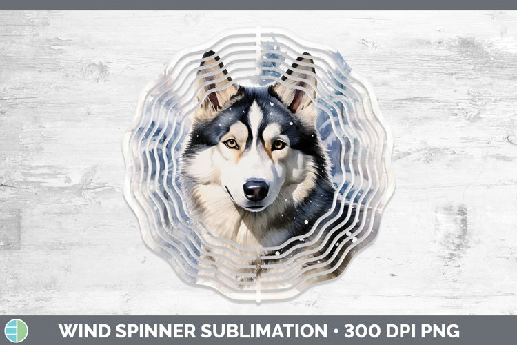 Winter Dogs Husky Wind Spinner Sublimation Spinner Designs