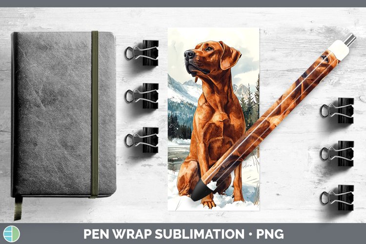 Winter Dogs Rhodesian Ridgeback Pen Wrap Sublimation Epoxy P