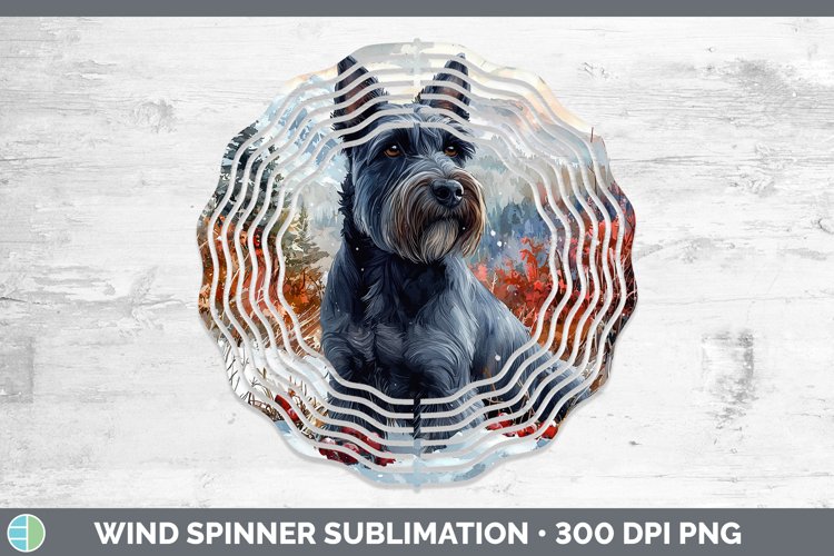 Winter Dogs Scottish Terrier Dog Wind Spinner Sublimation Sp