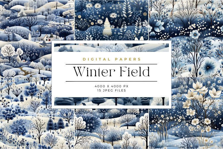 15 Winter Field Pattern Background