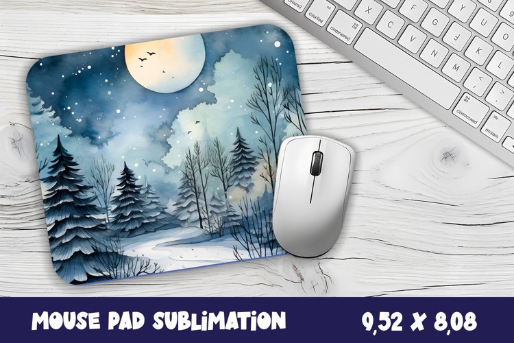 Winter Forest Mouse Pad Sublimation Design | (2987716)