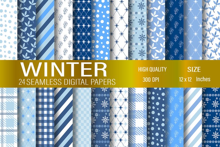 Winter Digital Papers, Winter Patterns Backgrounds (2352937)
