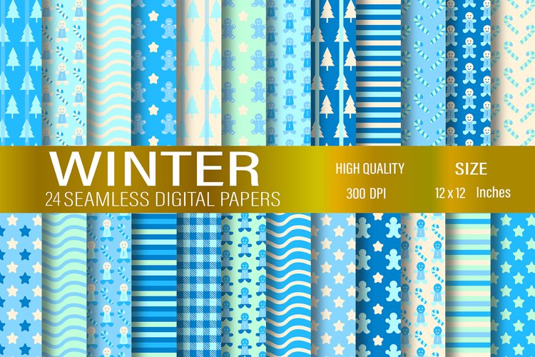 Winter Digital Papers, Winter Patterns Backgrounds (2355080)
