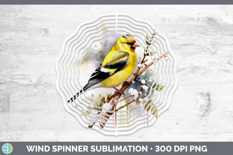 Winter Snow Goldfinch Wind Spinner Sublimation Spinner Desig