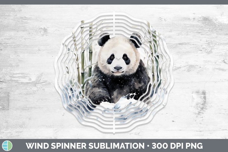 Winter Snow Panda Wind Spinner Sublimation Spinner Designs