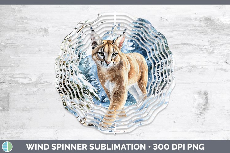 Winter Wild Cats Caracal Wind Spinner Sublimation Spinner De