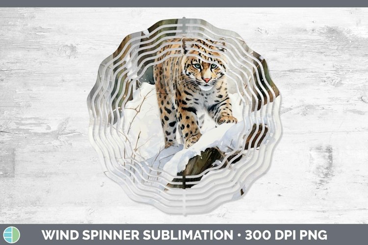 Winter Wild Cats Ocelot Wind Spinner Sublimation Spinner Des