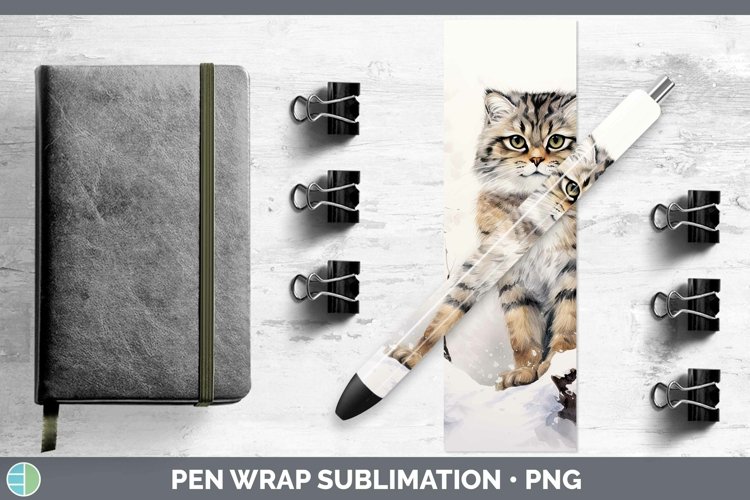 Winter Wild Cats Pallas Cat Pen Wrap Sublimation Pen Designs